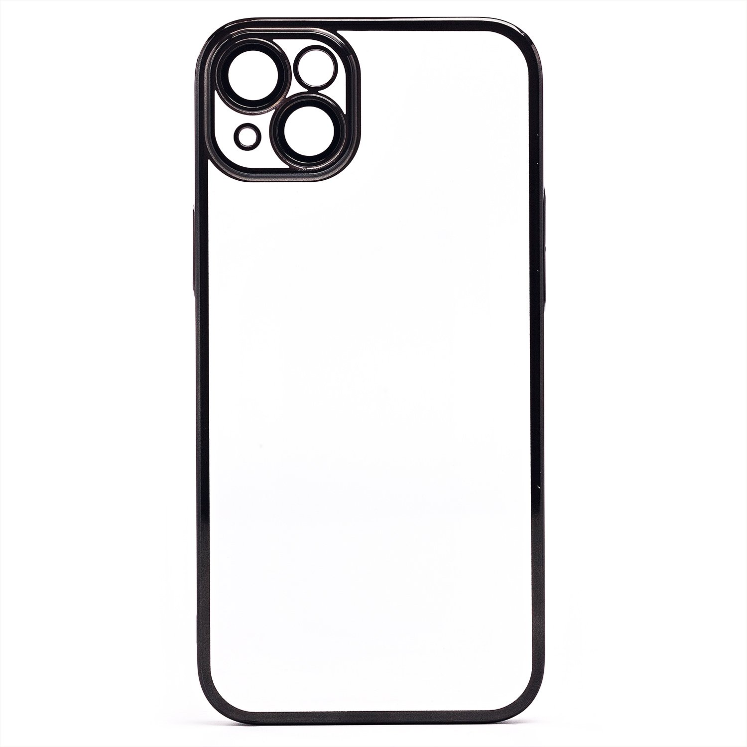 Чехол iPhone 14 Plus пластиковый с закрытой камерой <черный>