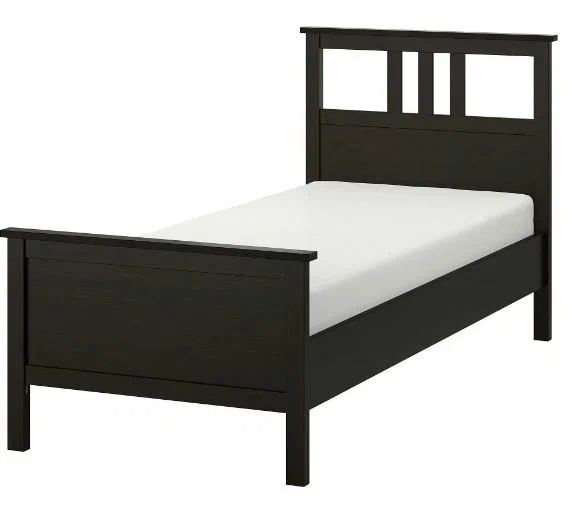 Кровать IKEA HEMNES, 200х90 см, без реечного дна, черно-коричневый