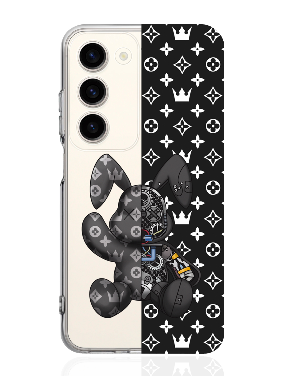 Чехол MustHaveCase для Samsung Galaxy S23 Bunny Черный прозрачный