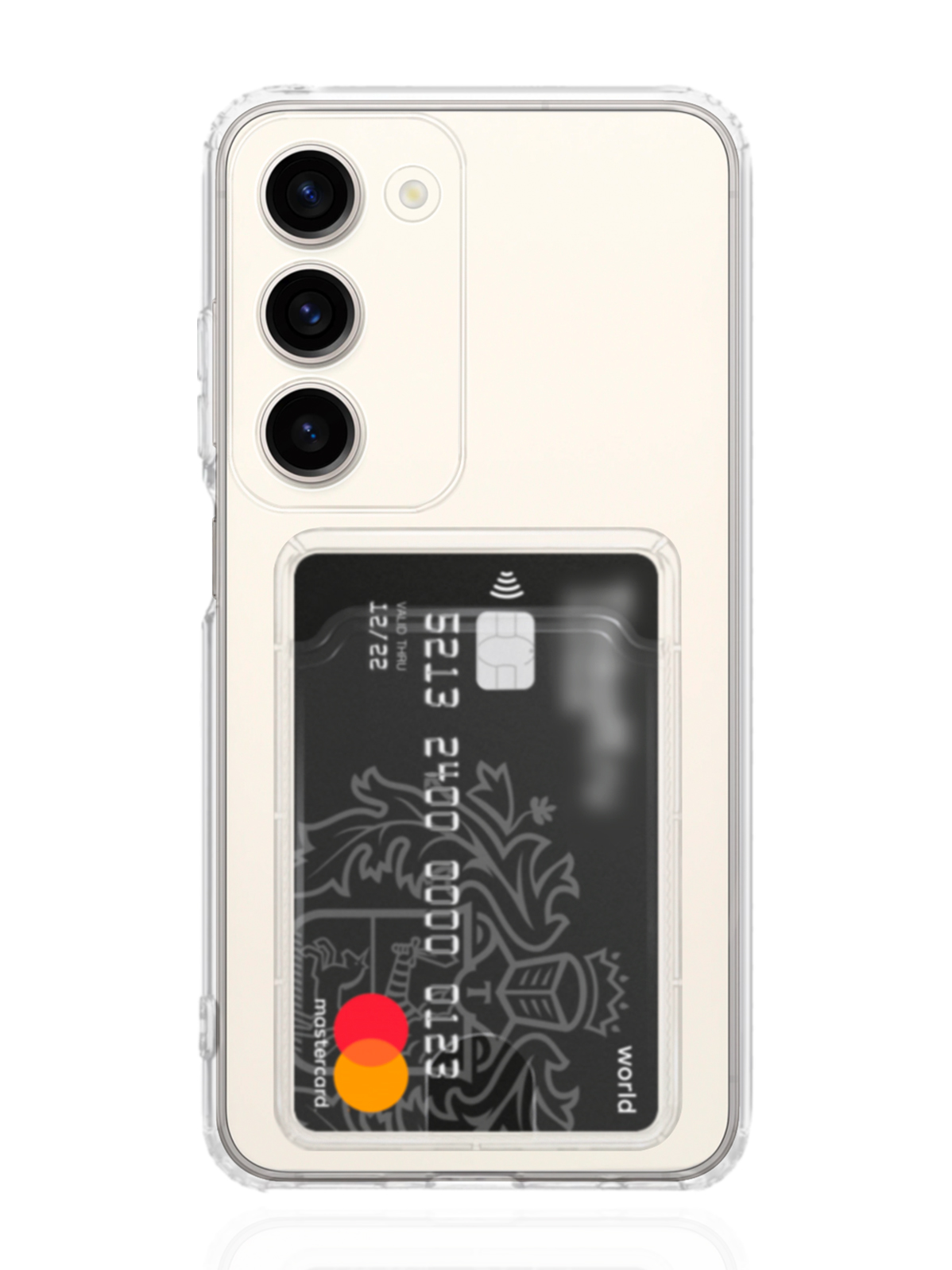 Чехол MustHaveCase с карманом для карт для Samsung Galaxy S23 прозрачный