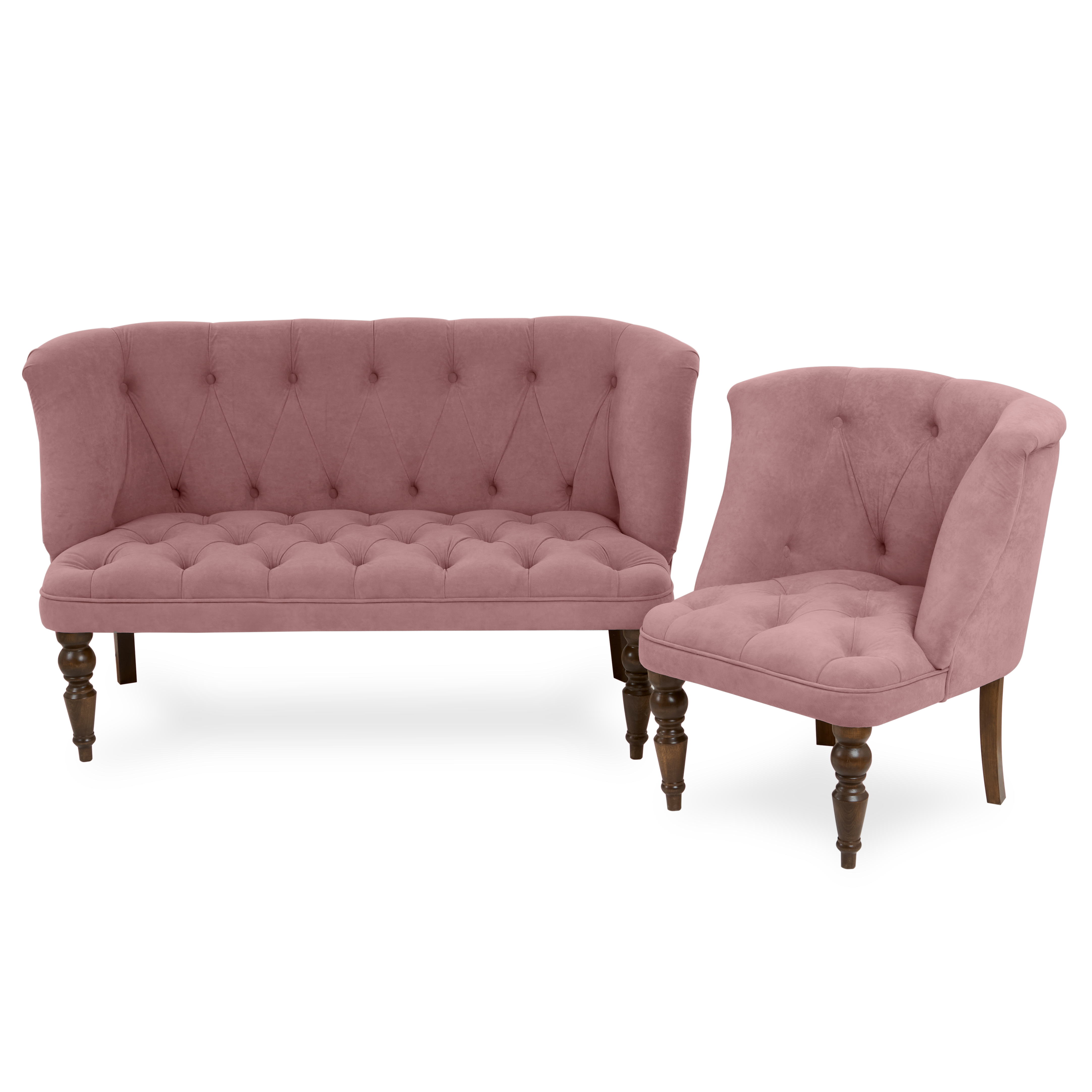 Комплект мягкой мебели BRENDOSS Бриджит диван и кресло розовый/черный