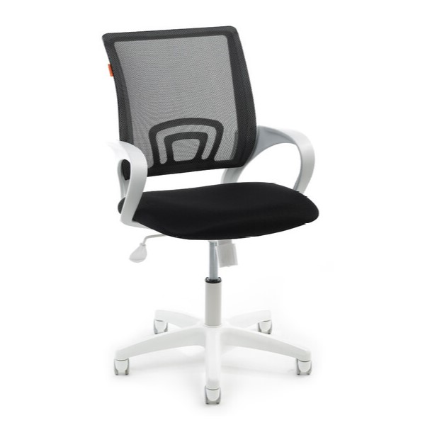Кресло оператора Chairman 696 white, ткань черная/сетка черная, белый пластик
