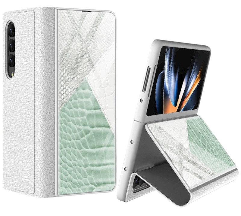 Чехол-книжка MyPads для Samsung Galaxy Z Fold4 с закаленным стеклом на переднюю крышку
