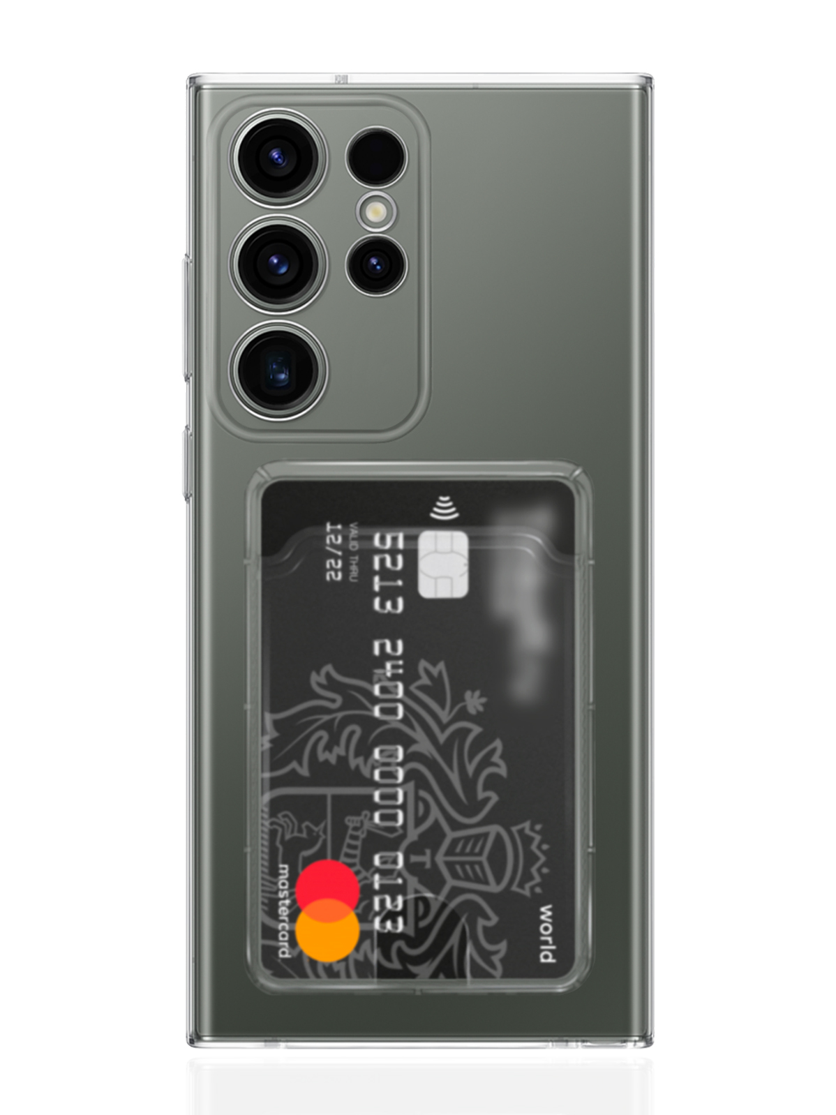 Чехол MustHaveCase с карманом для карт для Samsung Galaxy S23 Ultra прозрачный