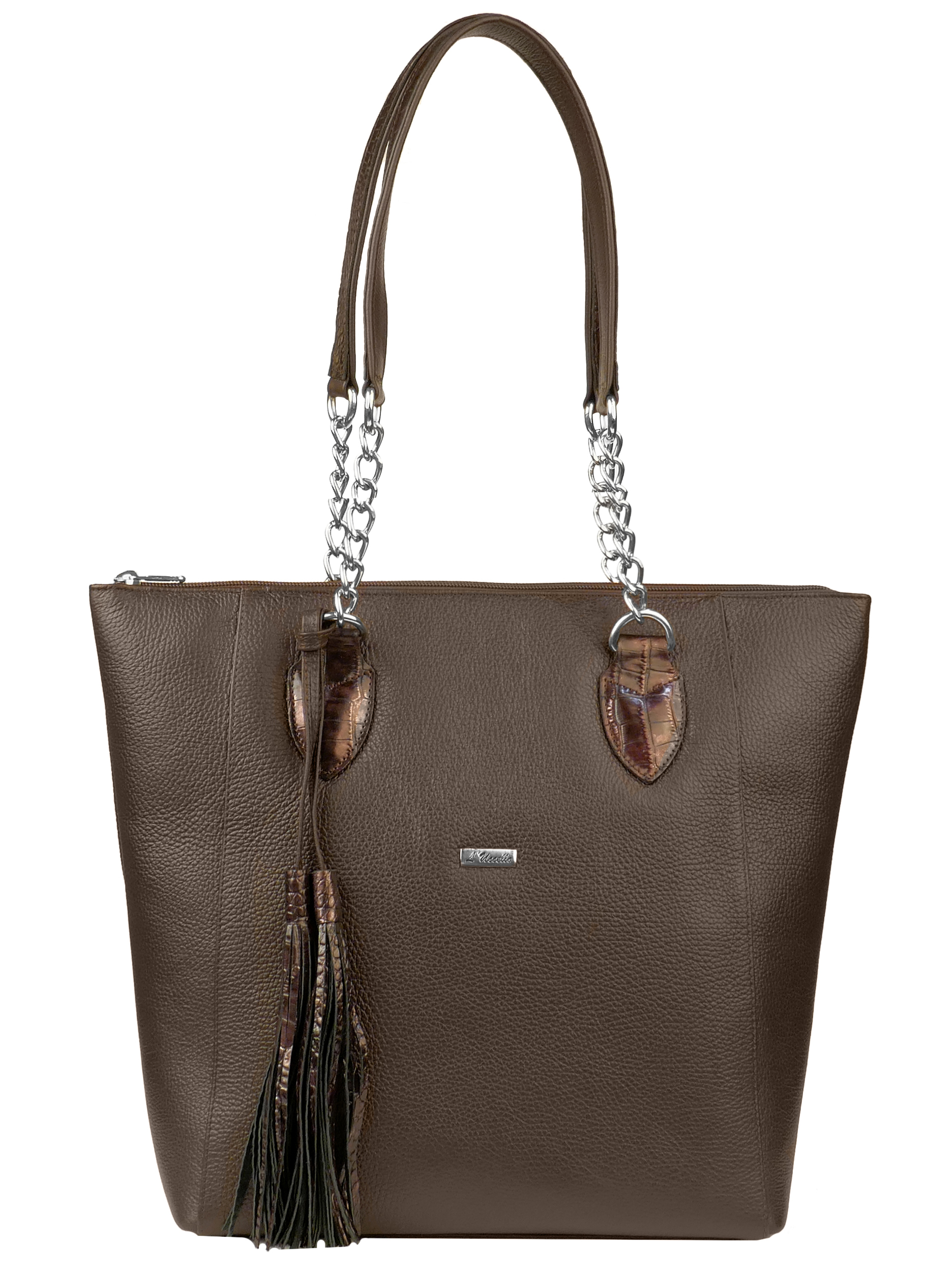 Комплект (брелок+сумка) женский L'Uccello 4046, коричневый