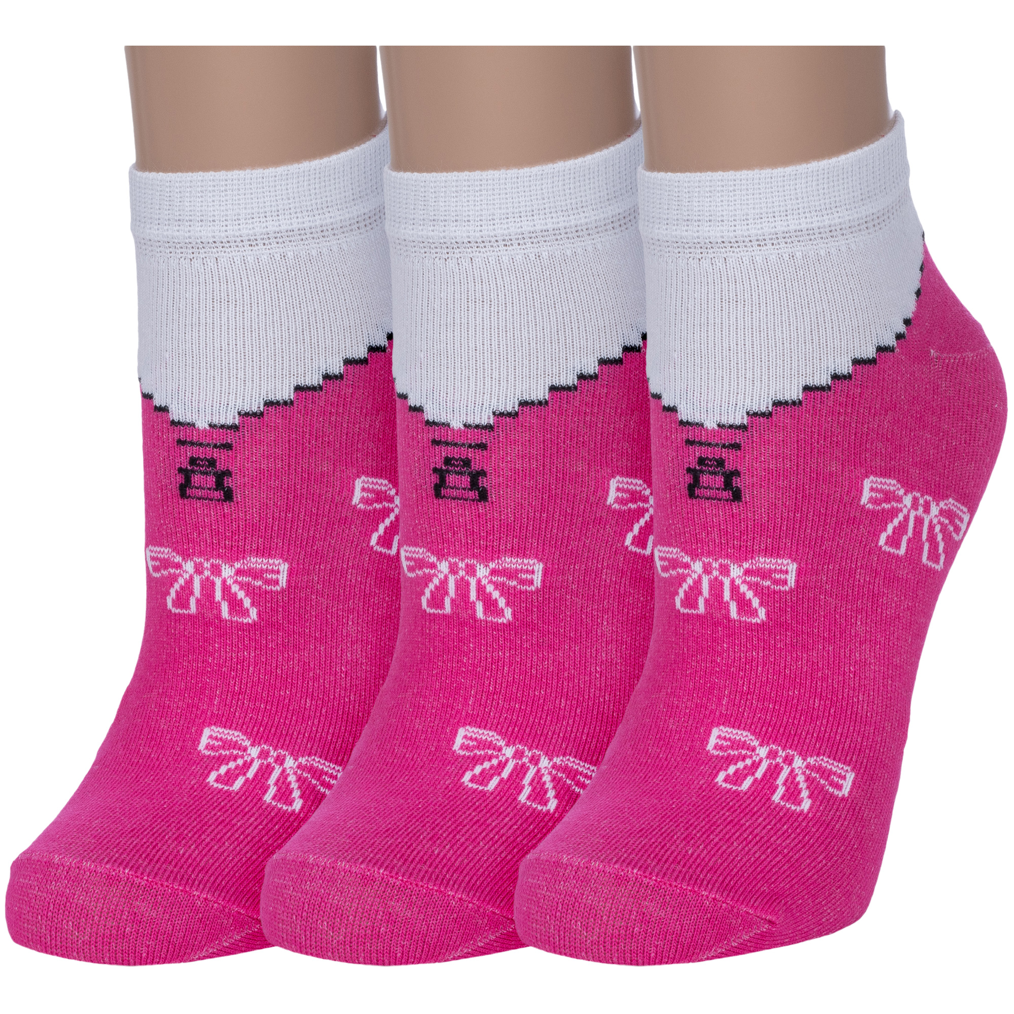 Комплект носков женских VASILINA 3-1КБГ розовых 23-25