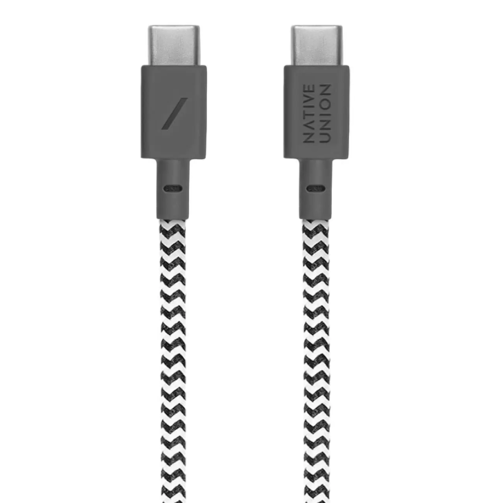 Кабель Native Union, USB Type-C - USB Type-C, 60W, 1,2 м, зебра