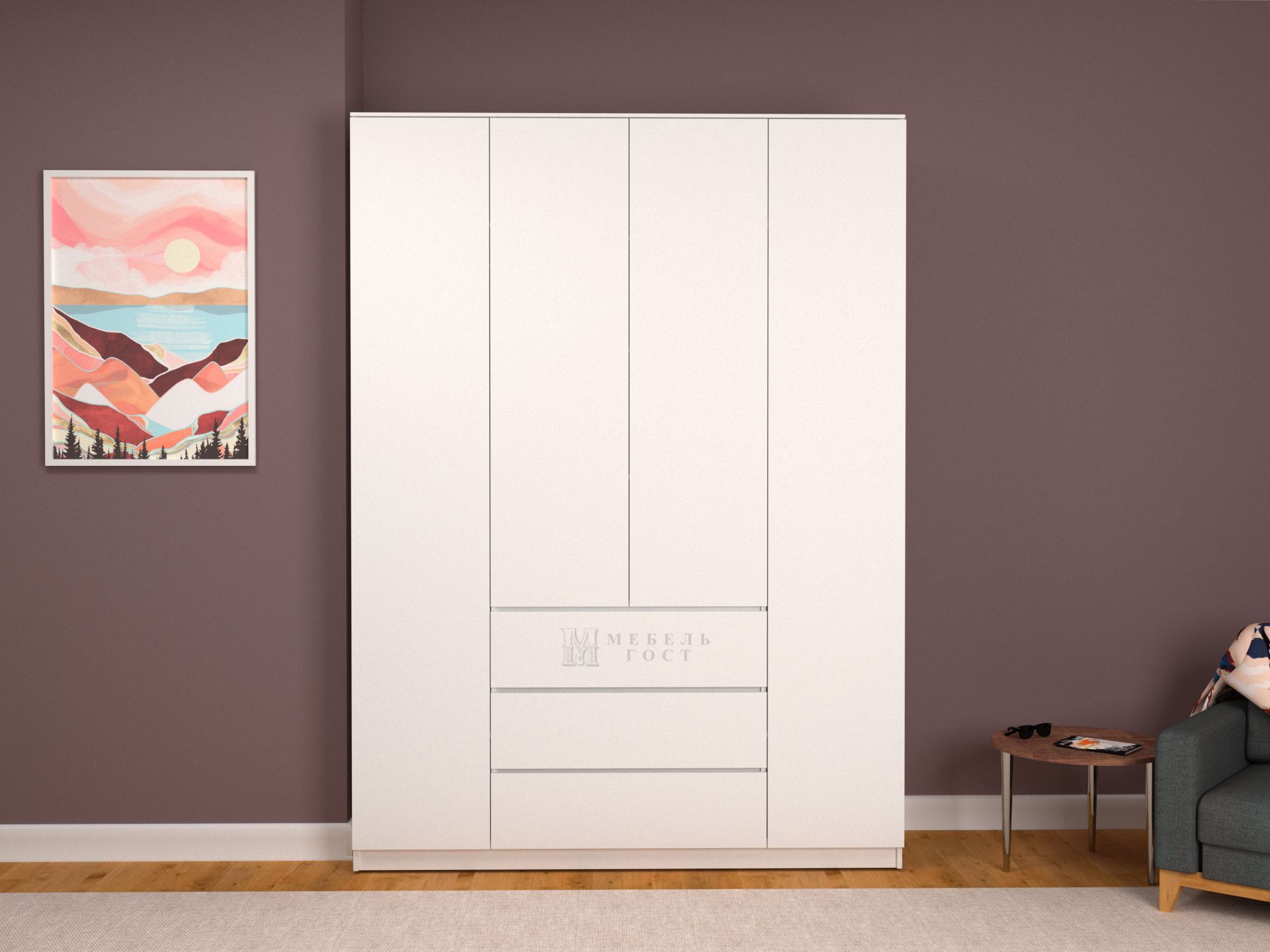 Шкаф для одежды Мебель ГОСТ 160x50x220 белый