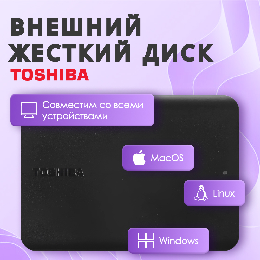 Внешний жесткий диск Toshiba Canvio Basic 1 ТБ HDTB510EK3AA