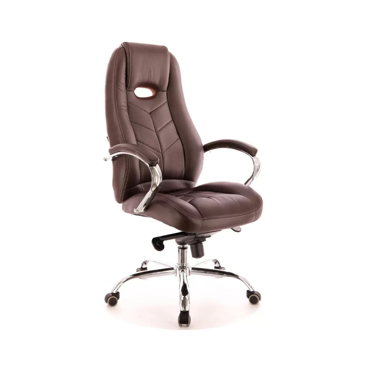Кресло руководителя Everprof Drift M коричневый, хром, кожа