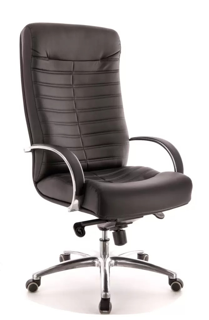 Кресло руководителя Everprof Orion AL M Кожа черный, полированный алюминий