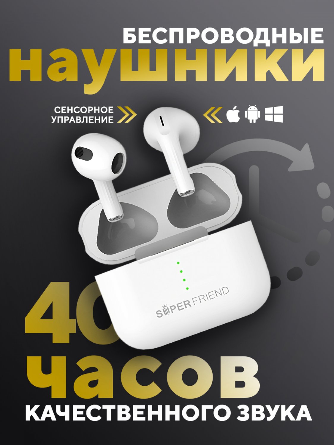 Беспроводные наушники SuperFriend White (623747)