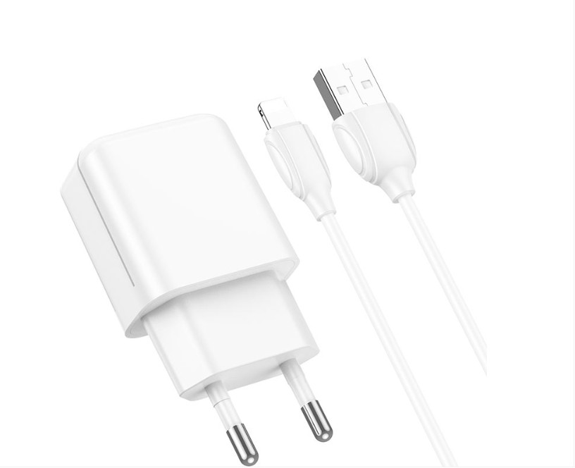 Сетевое зарядное устройство Borofone BA64A lightning - usb type-c 2.1 А белый