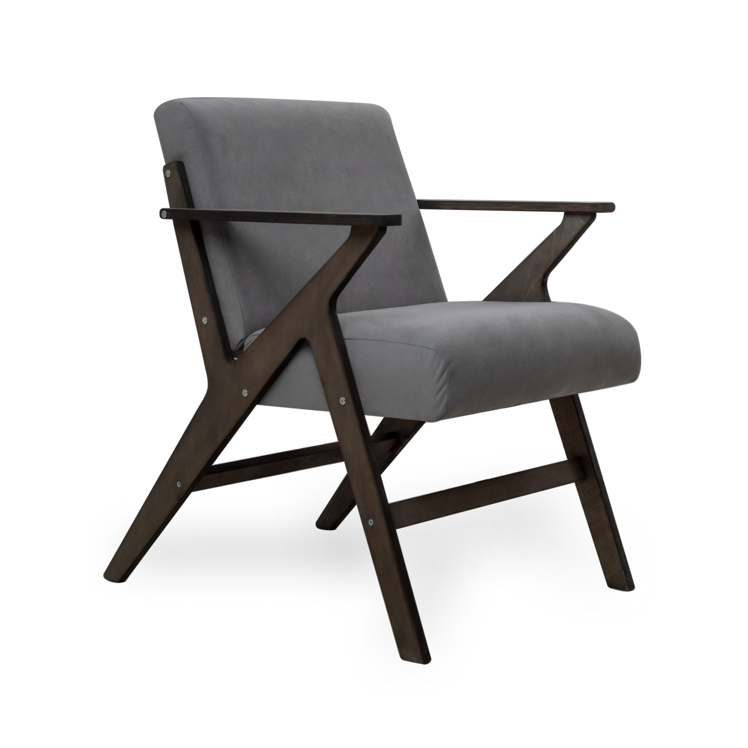Кресло для отдыха Axioma.woodshop Винтаж 2, темный дуб/серый