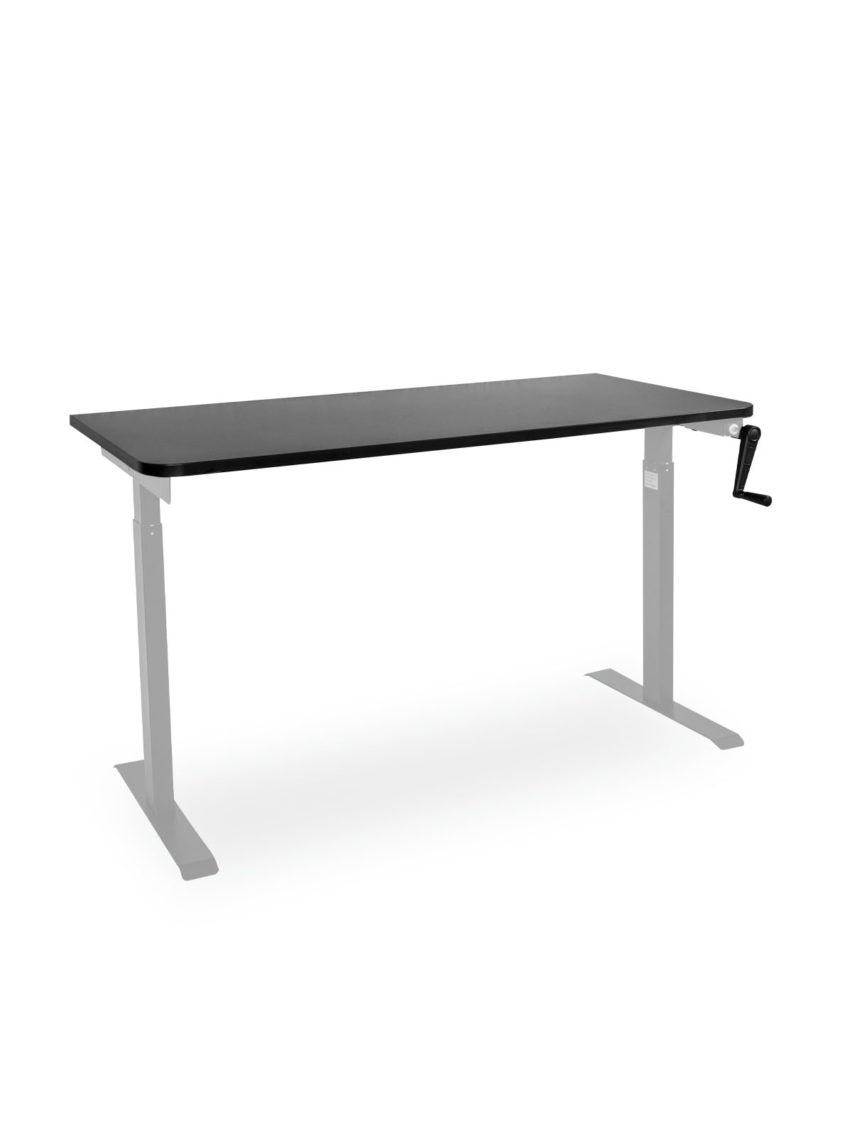 Регулируемый стол LuxAlto с ручным механизмом, серый, черная столешница 140x60см, 34107