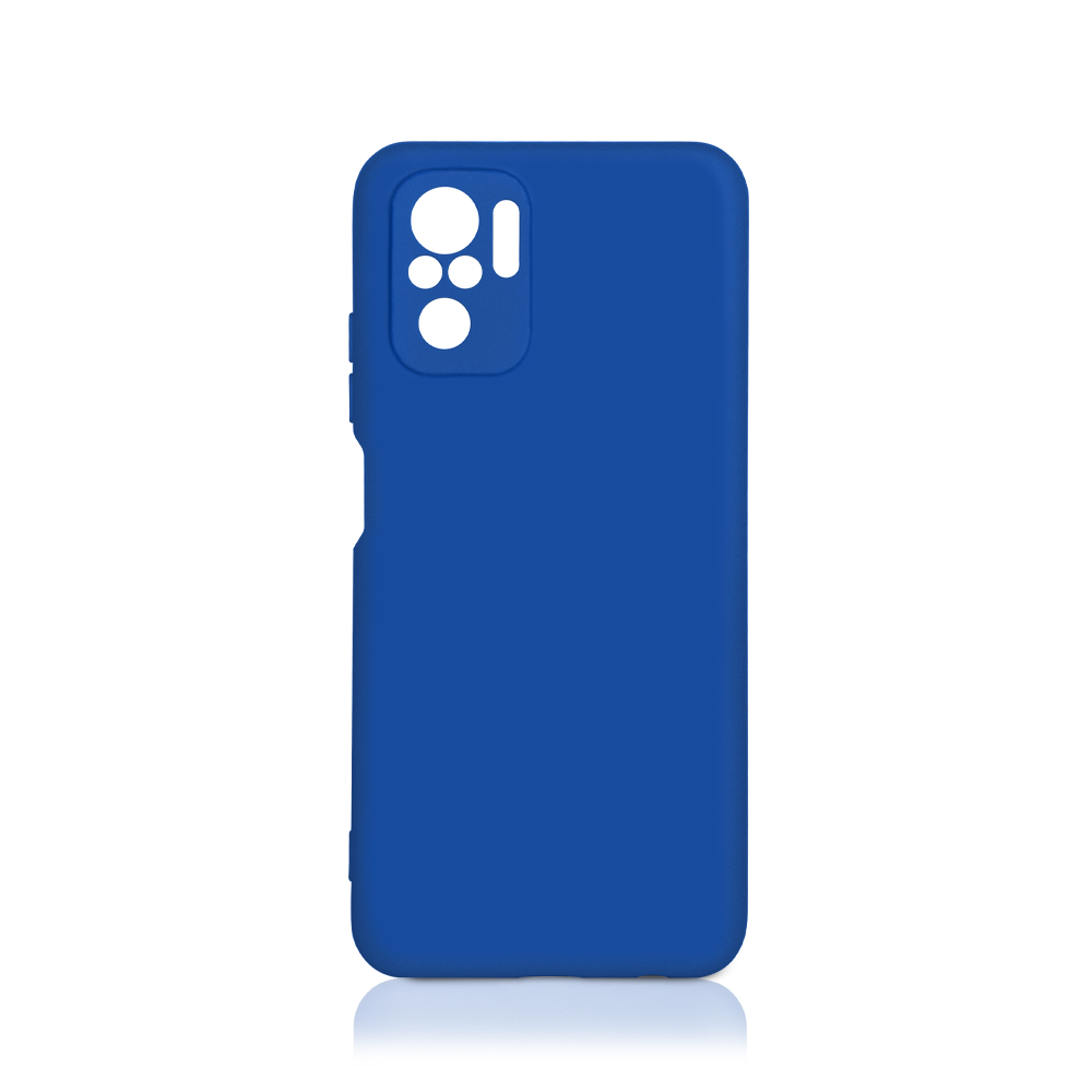 Чехол DF для Xiaomi Redmi Note 10/10S, синий силикон с м/ф