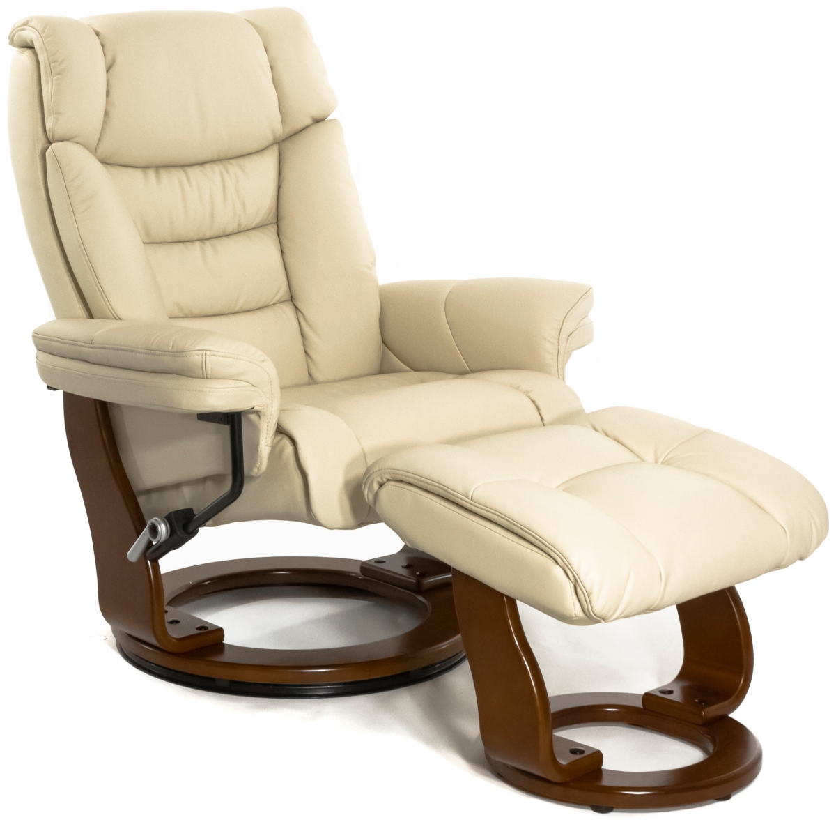 Кресло реклайнер механическое кожа Relax Zuel 7582W - кремовое