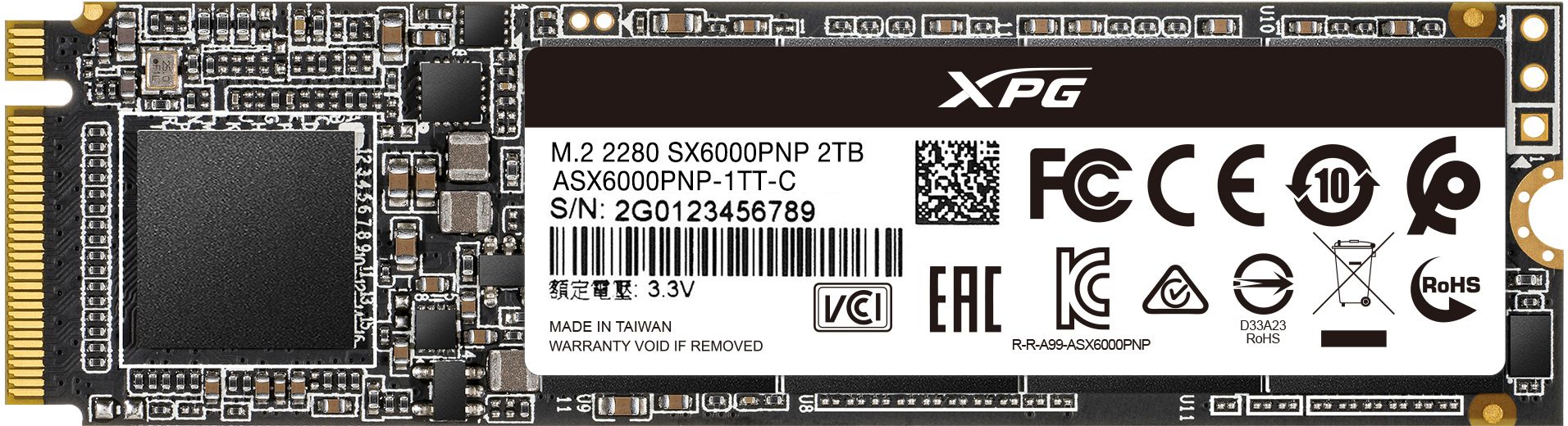 SSD накопитель ADATA XPG SX6000 Pro M.2 2280 2 ТБ (ASX6000PNP-2TT-C)