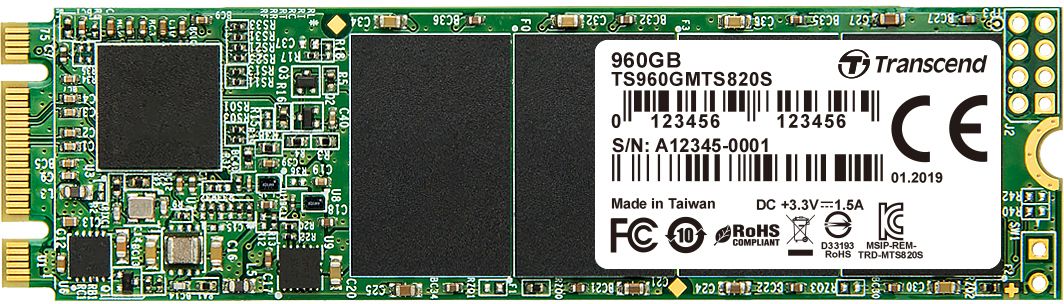 SSD накопитель Transcend MTS820S M.2 2280 960 ГБ (TS960GMTS820S)