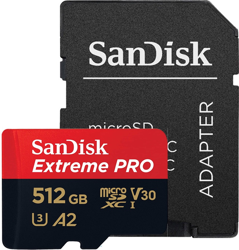Карта памяти microSD 512GB SanDisk microSDXC Class 10 UHS-I A2 C10 V30 U3 Extreme Pro