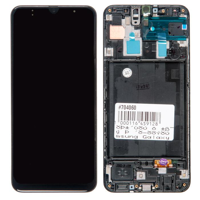 Дисплей Rocknparts с тачскрином для Samsung Galaxy A30 Super Amoled черный