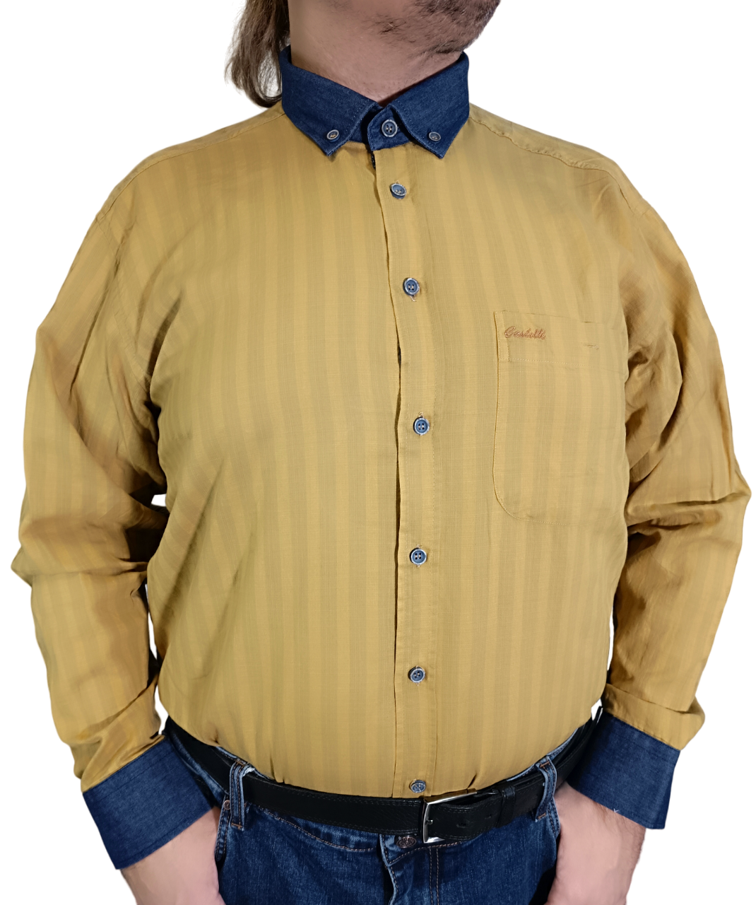 Рубашка мужская Castelli 16323 желтая 4XL