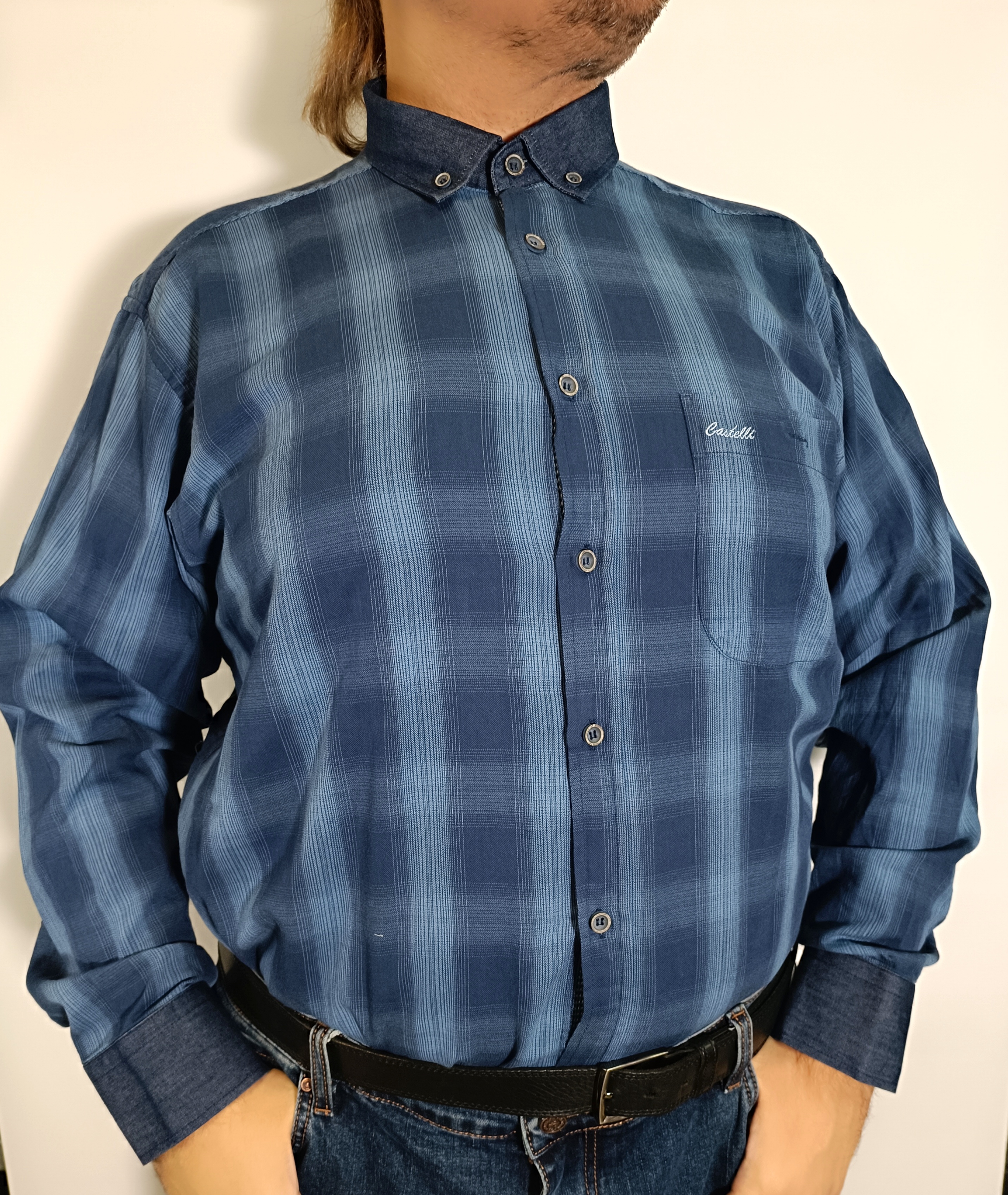 Рубашка мужская Castelli 16324 синяя 3XL