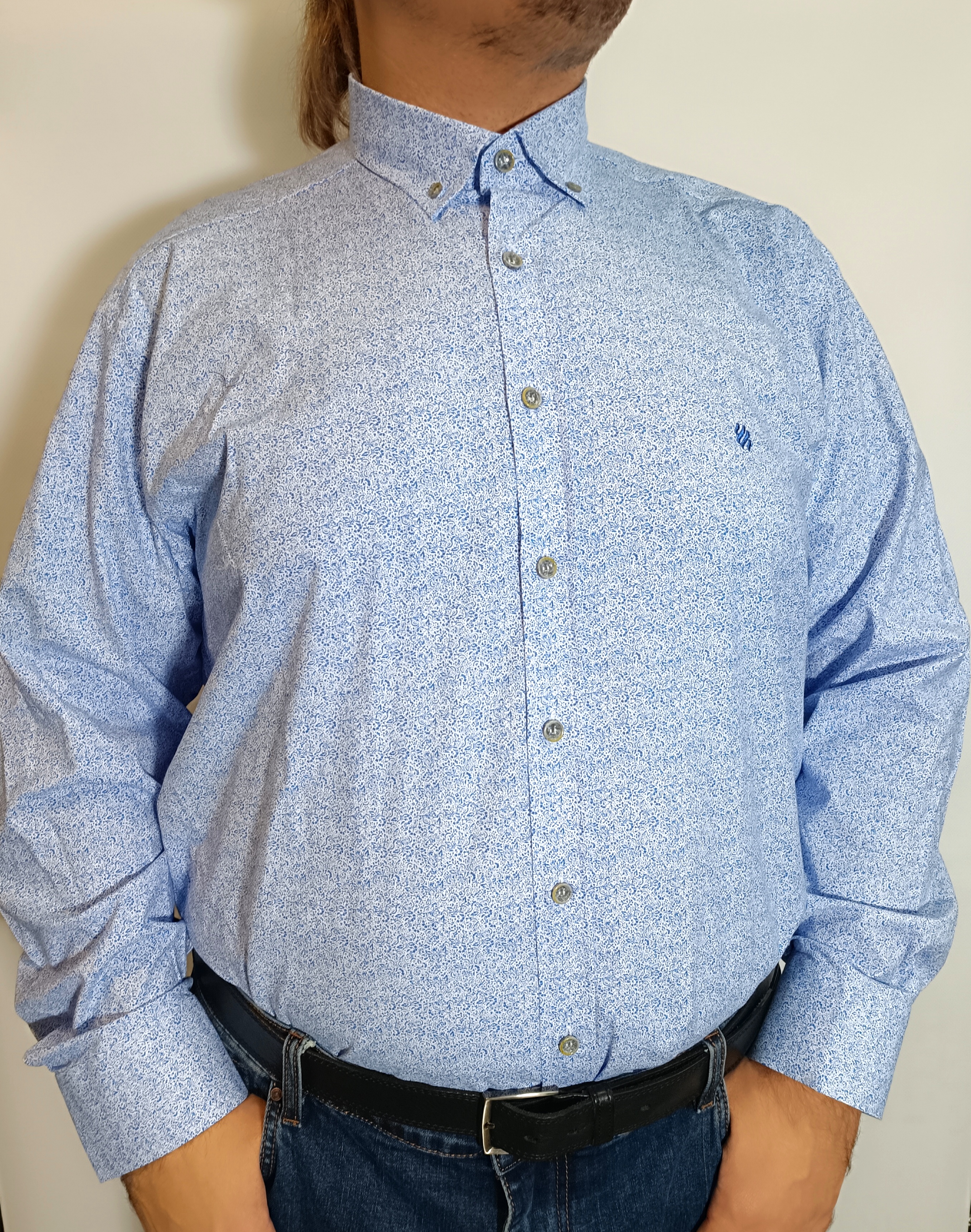 Рубашка мужская Castelli 1633300 голубая 4XL