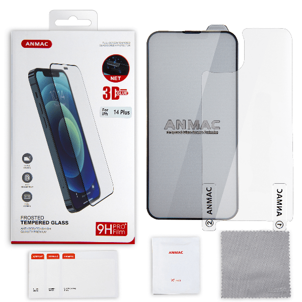 Защитное стекло Anmac для Iphone 14 Plus 3D Матовый С Сеточкой + Пленка Назад