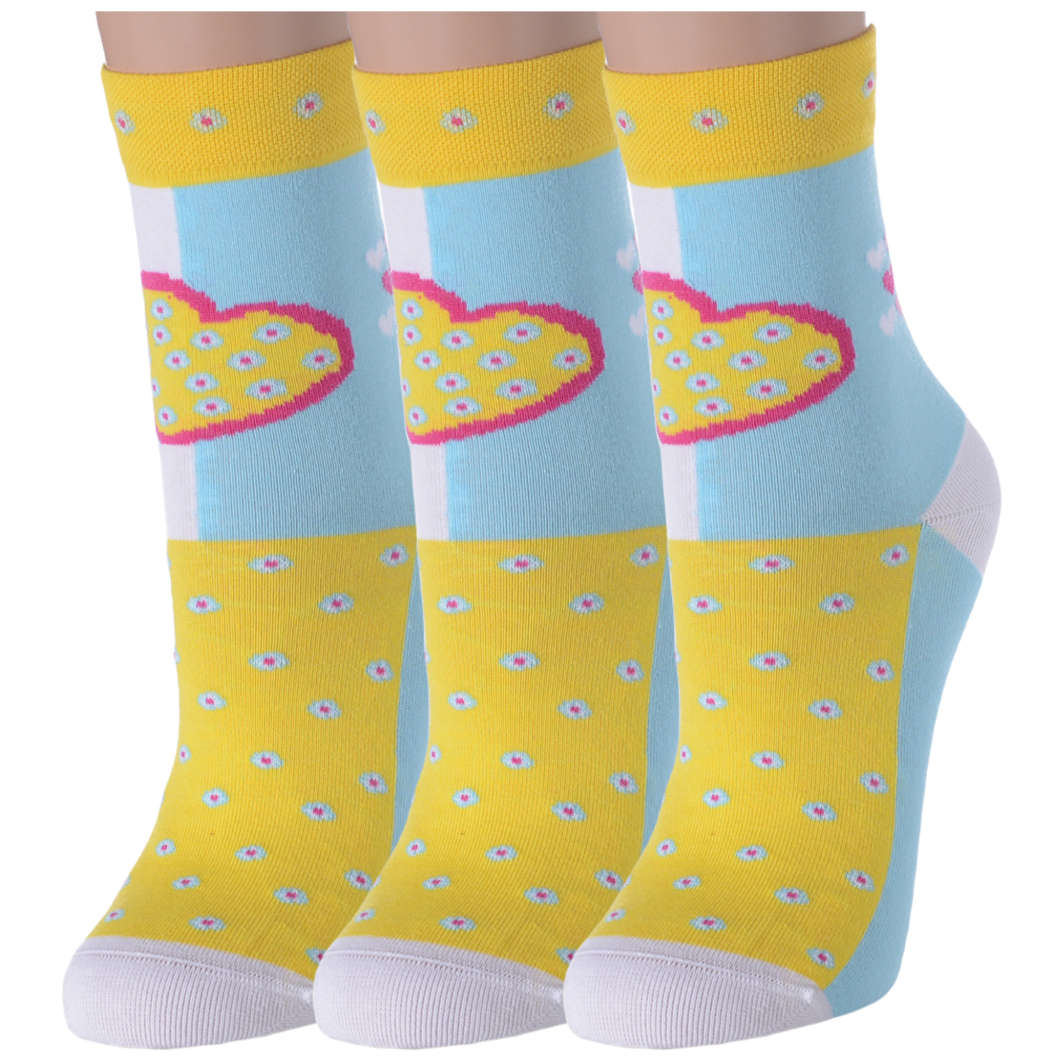 Комплект носков женских LorenzLine 3-Д16 желтых 23 (36-37)