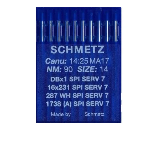 Игла промышленная с тонкой колбой Schmetz 1738/DBx1 SPI SERV7 90, 10 шт