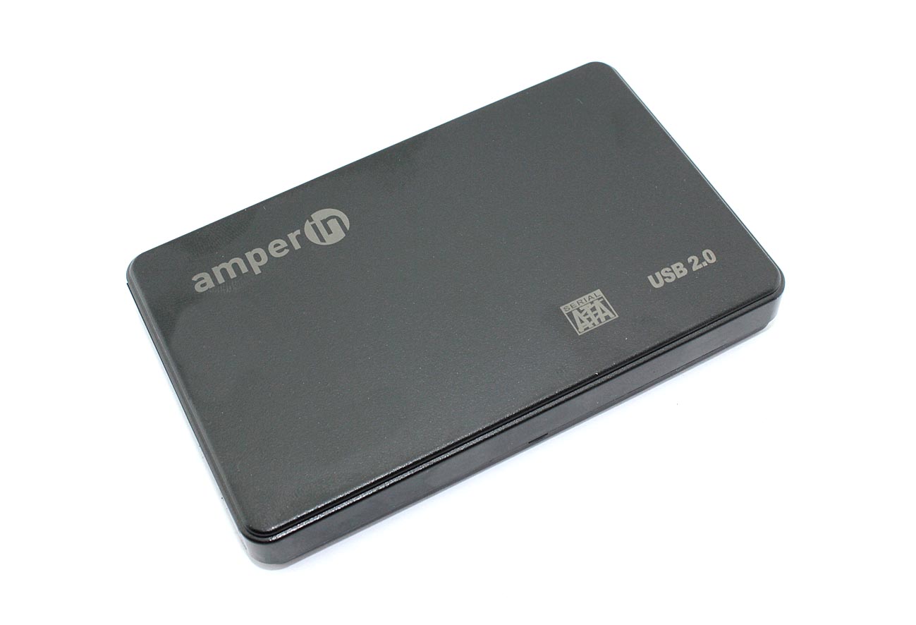 Корпус для жесткого диска Amperin AM25U2PB 2,5", USB 2.0, пластиковый, черный