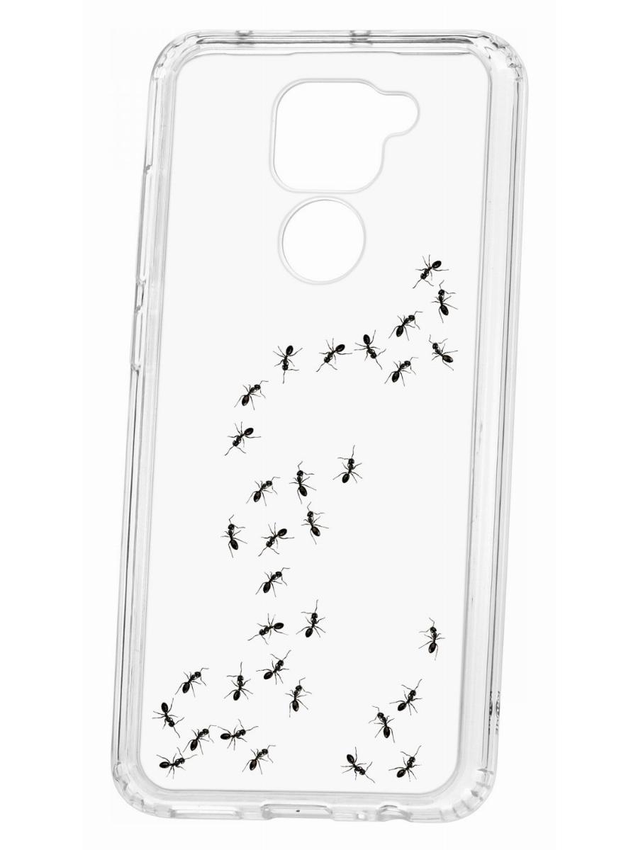 Чехол на Redmi Note 9 Kruche Print Муравьи,противоударный бампер,с защитой камеры