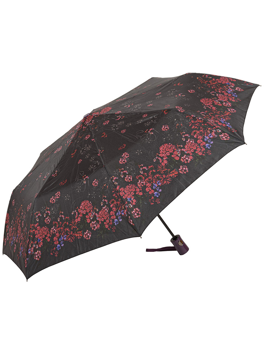 Зонт складной женский полуавтоматический Rain Lucky 863-LAP черный