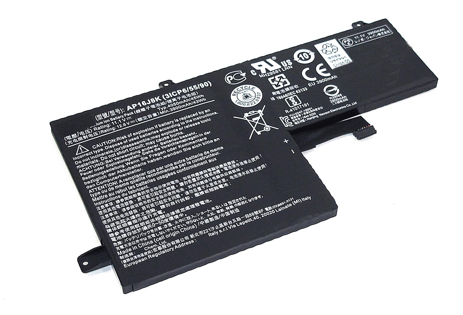 Аккумулятор для ноутбука Acer Chromebook C731 AP16J8K 11.1V 4050mAh 45Wh
