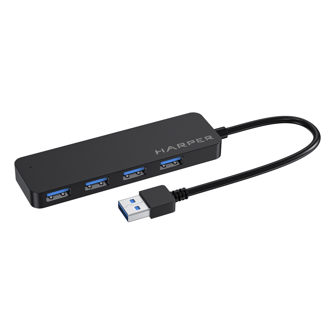 USB концентратор Harper HUB-04M Black