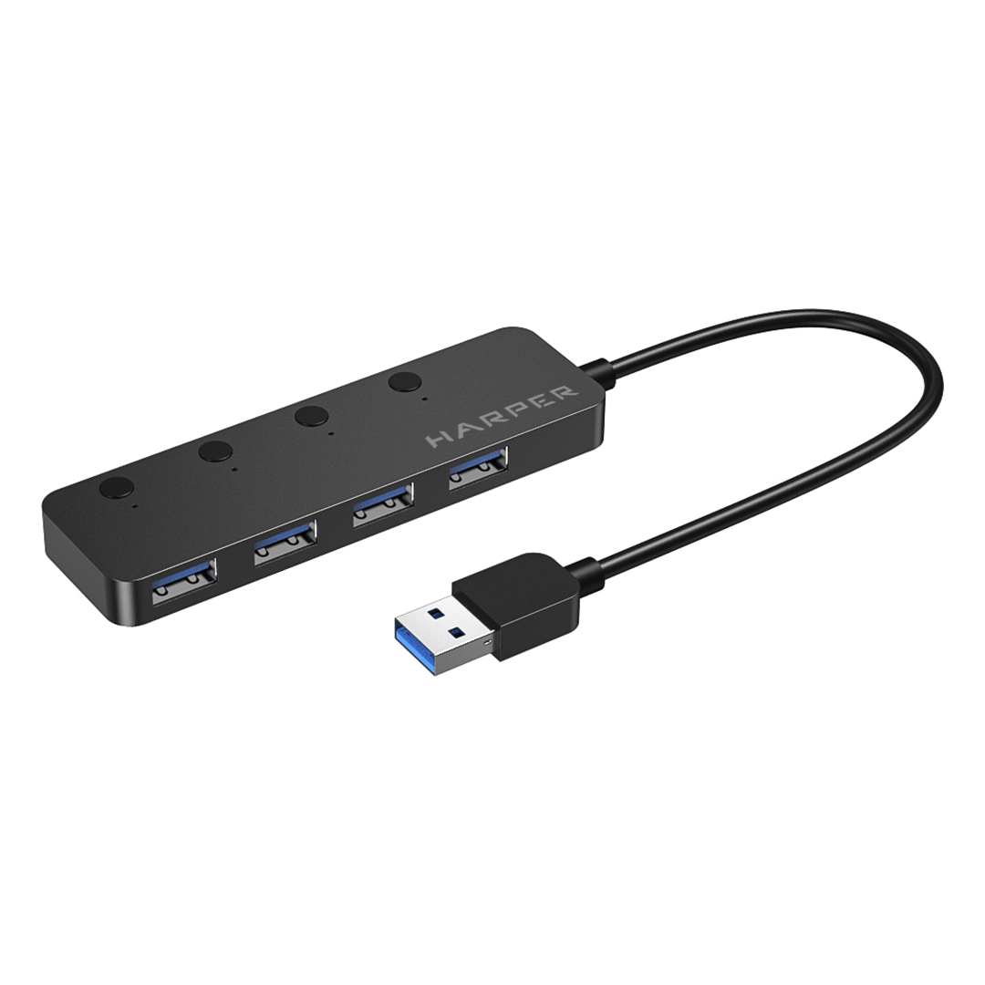 USB концентратор Harper HUB-04MB Black