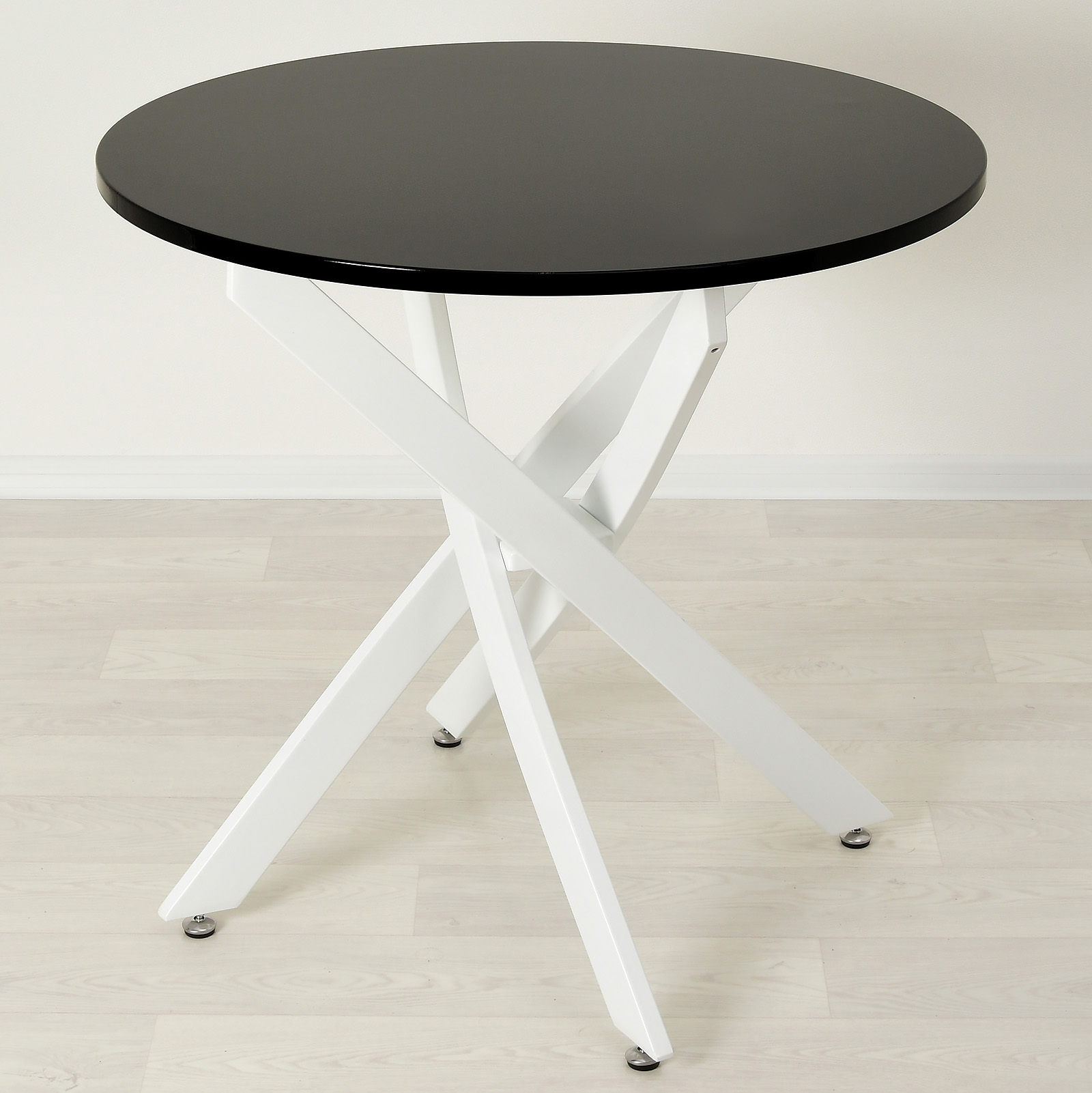 Кухонный стол из МДФ Mebel Apartment Рим 18 черный/белый D90