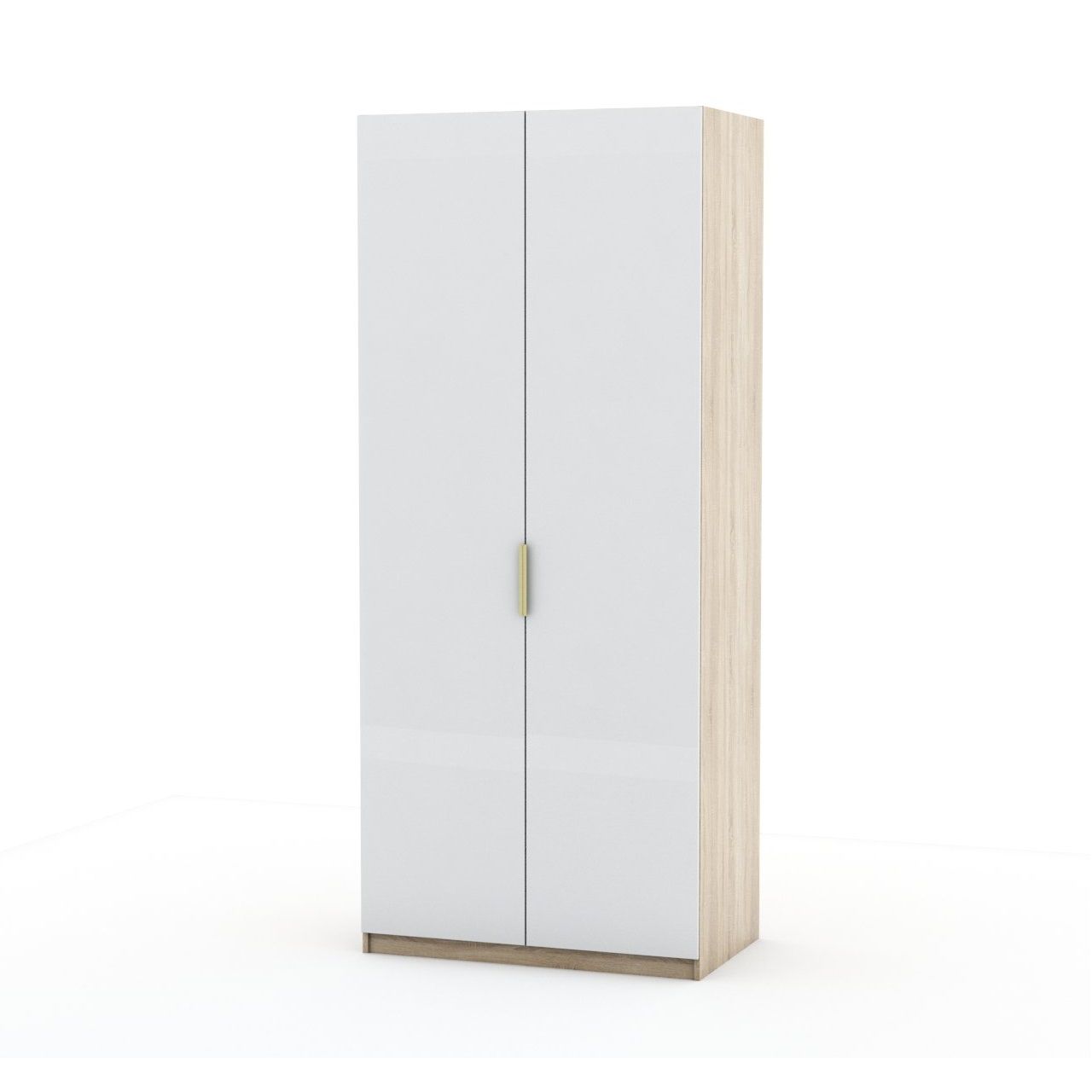 Шкаф для одежды Римини, 100х60х236 см, дуб сонома-белый