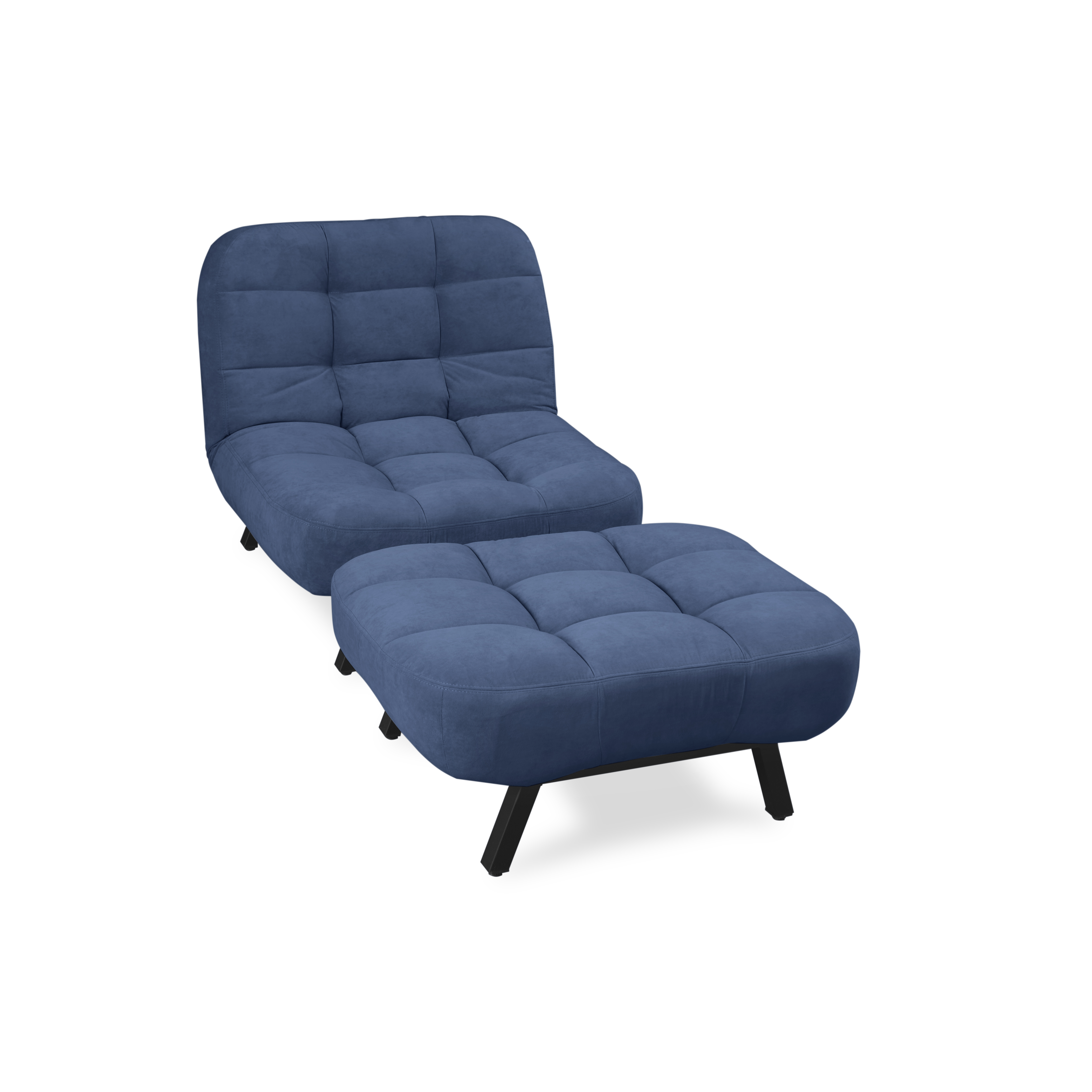 Комплект мягкой мебели BRENDOSS Абри кресло и пуф синий