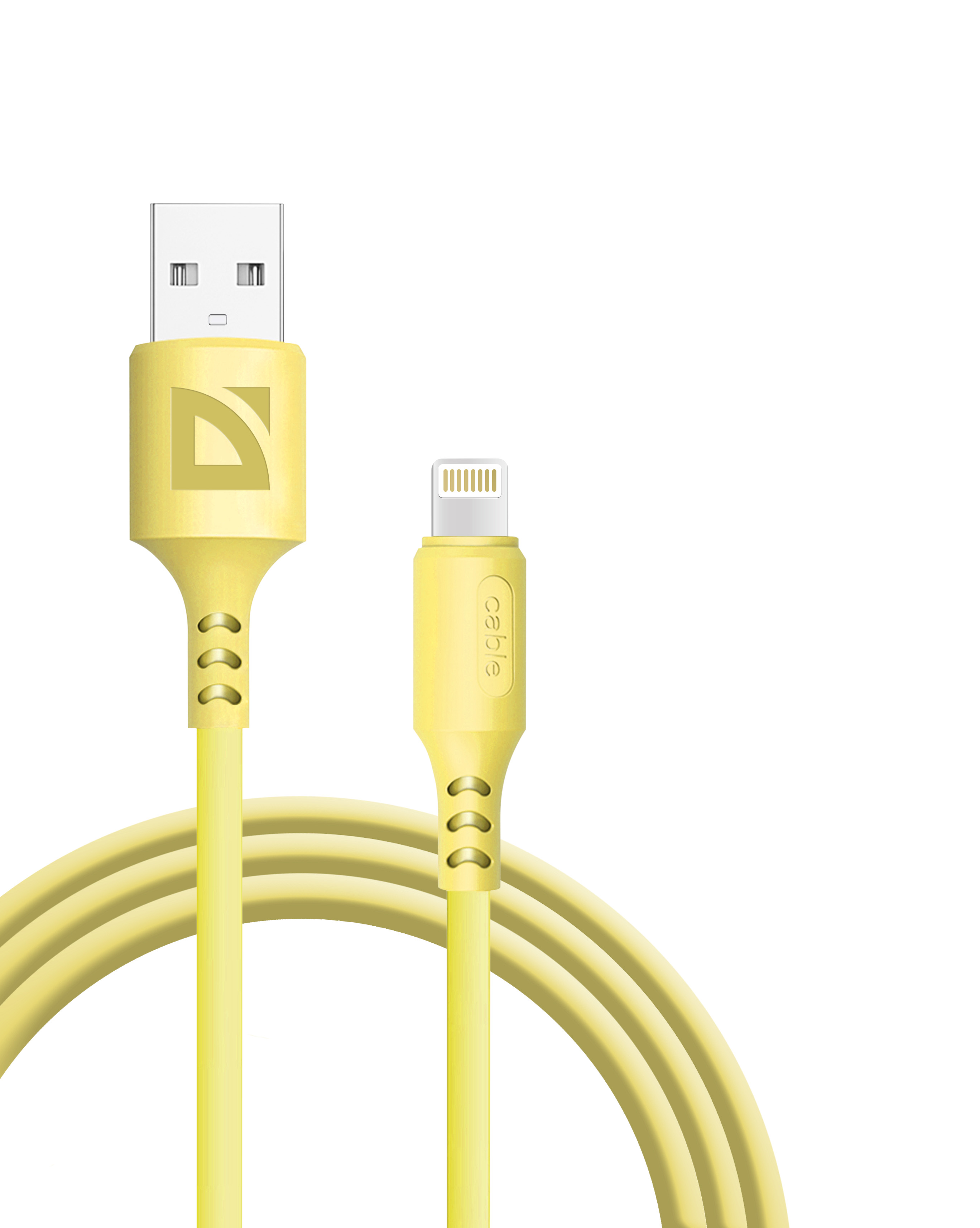 Кабель lightning - usb Defender F207 Lightning 1 м желтый