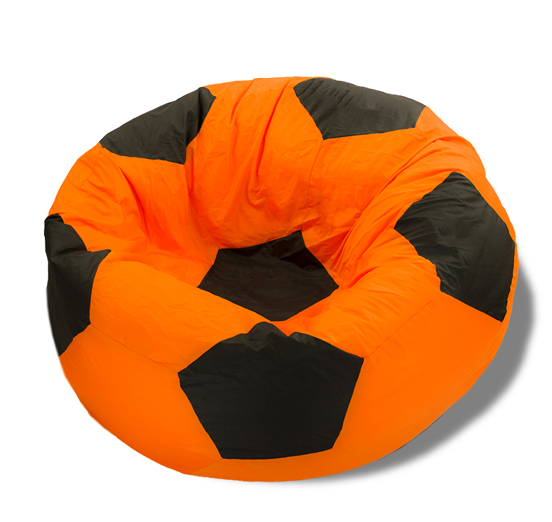 Кресло-мешок Puffmebel мяч XXXL оранжевый/черный