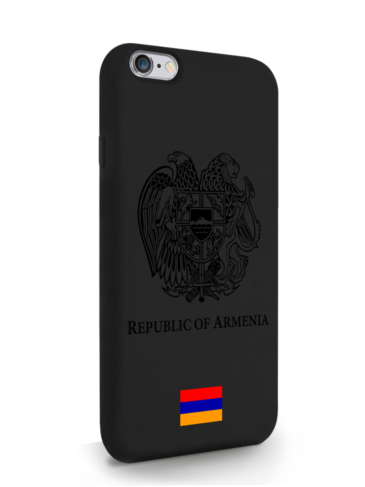 Чехол SignumCase для iPhone 6/6s, черный лаковый Герб Армении, черный