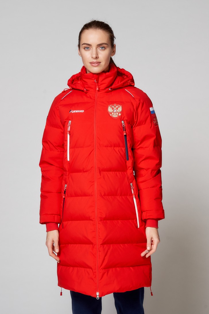 Пуховик-пальто женский Forward w08130g-ff215 красный 3XS