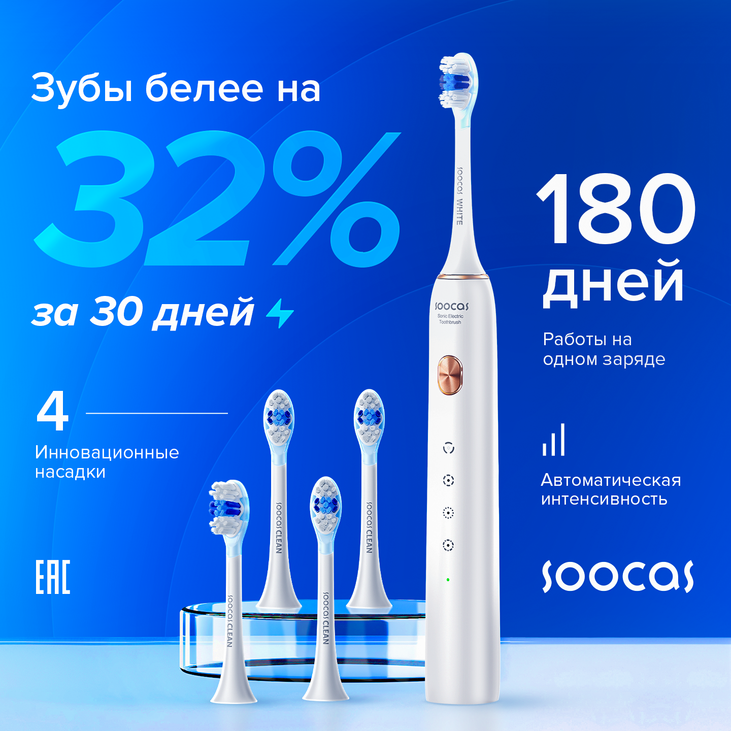 Электрическая зубная щетка Soocas X3U Pro белый