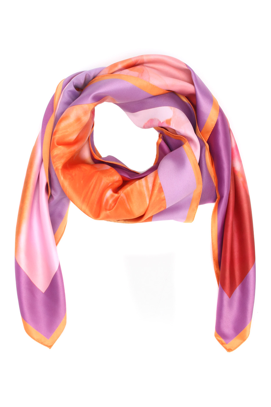 Платок женский Frantelli P29090044 фуксия, фиолетовый,оранжевый, 90х90 см
