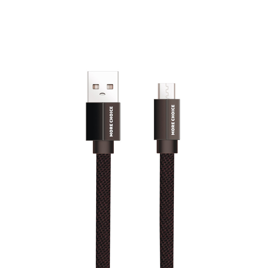 Дата-кабель More choice K20m USB 2.1A для micro плоский USB нейлон 1м Black