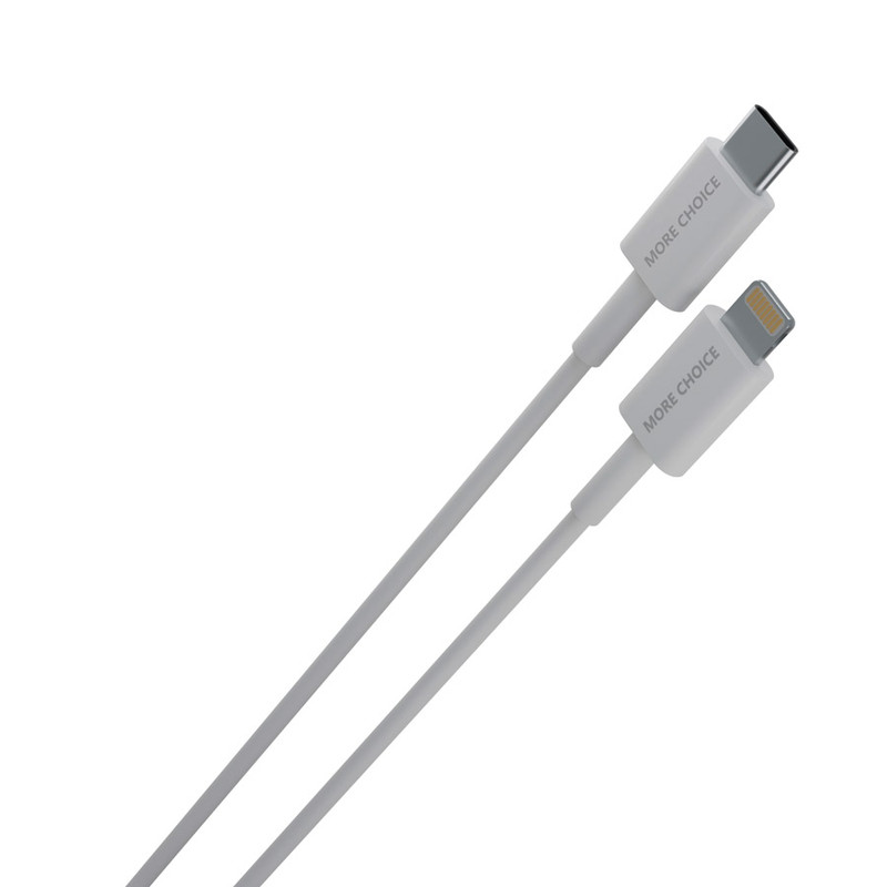 Дата-кабель More choice K71Si Smart USB 2.4A PD30W для Lightning 8-pin Type-C TPE 2м White