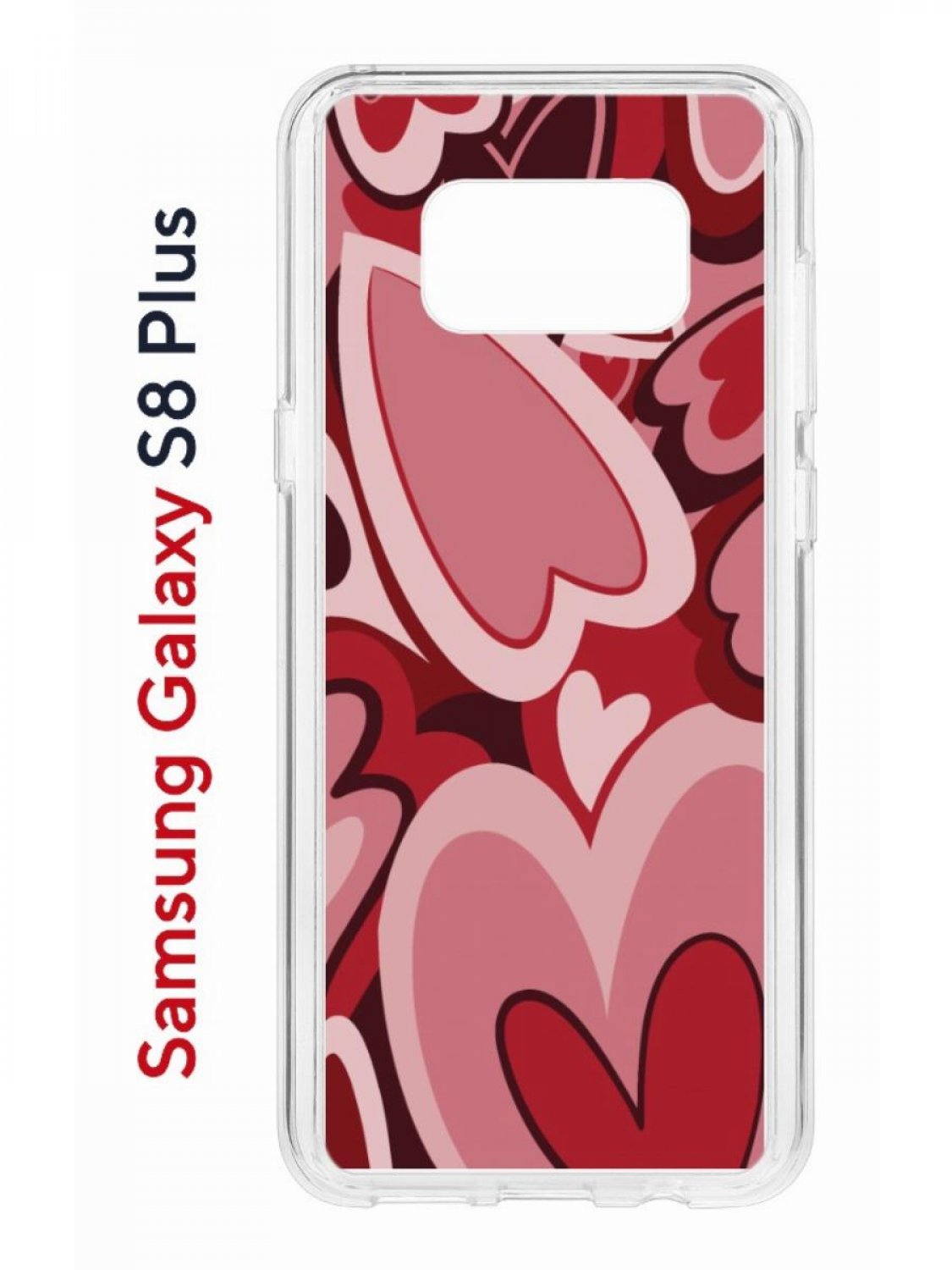 Чехол на Samsung Galaxy S8 Plus Kruche Print Сердечки,противоударный бампер с принтом