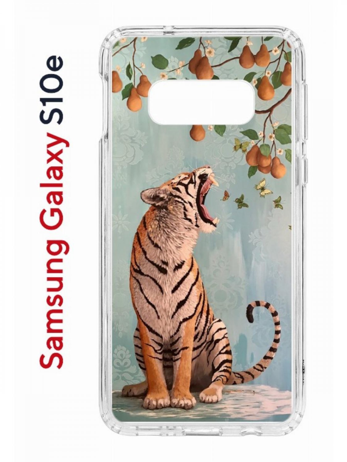 Чехол на Samsung S10e Kruche Print Тигр под деревом,противоударный бампер с принтом